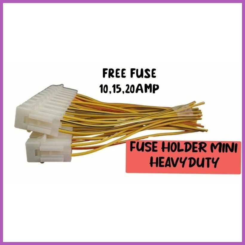 (10pcs)FUSE HOLDER MINI WITH JAPAN WIRE INSTALLED (FREE FUSE) | Shopee ...