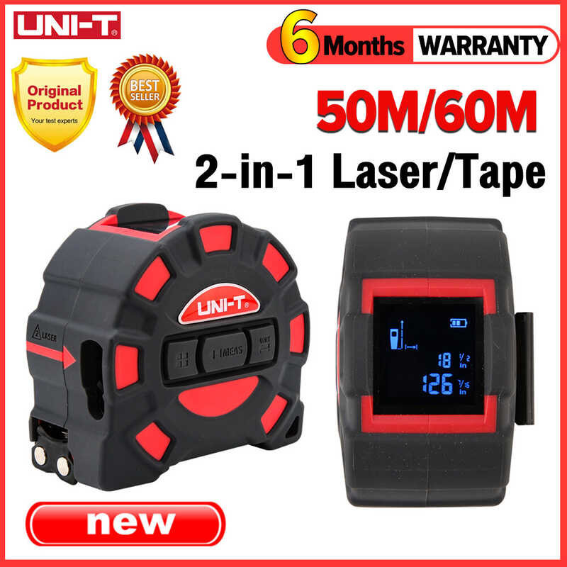 UNI-T Laser Measuring Tape Measure 50M 60M Digital Distance Meter ...