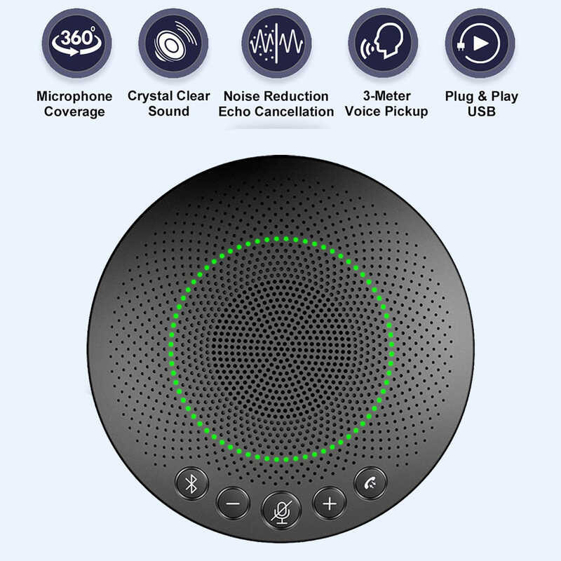 360 degree omnidirectional microphone wireless Bluetooth connection usb ...
