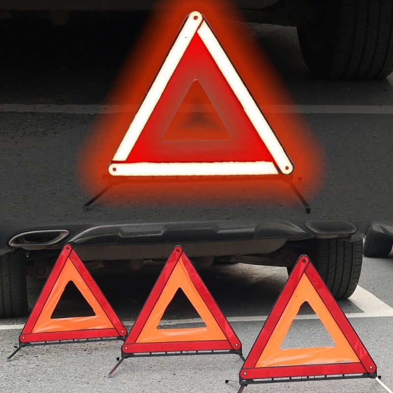 Traffic Warning Signs - Triangle Reflector Signboard - Red Reflective ...