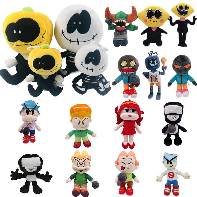 Friday Night Funkin Plush Toy Anime Stuffed Doll Skid Pump Whitty Soft ...