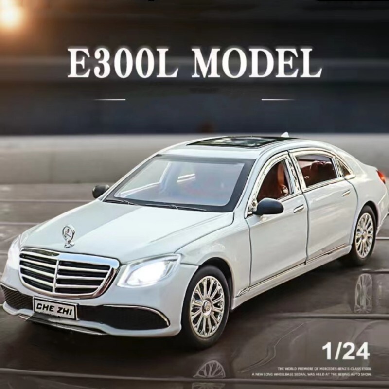 1:24 BENZ E300L E-Class Starlight Headliner Alloy Car Model Diecast Metal Toy Vehicles Sound ...