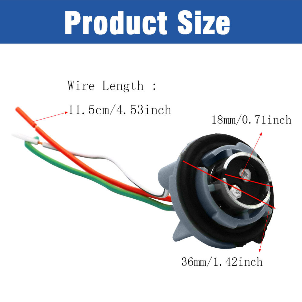 LT 1pcs S25 1157 BAY15D P21/5W Car Auto LED Bulb female Socket adapter ...