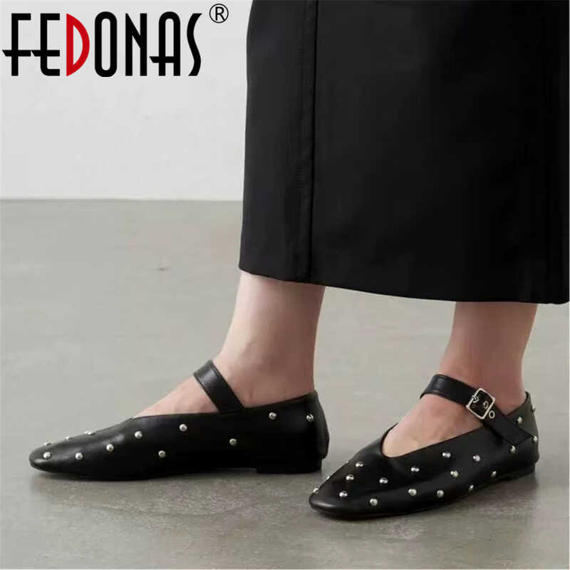FEDONAS 2024 Bagong Rivets Genuine Buckles Spring Summer Fashion Soft ...