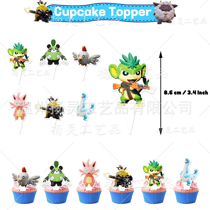 Palworld Birthday Party Decoration Set Banner Cake Topper Doraemon Foil ...