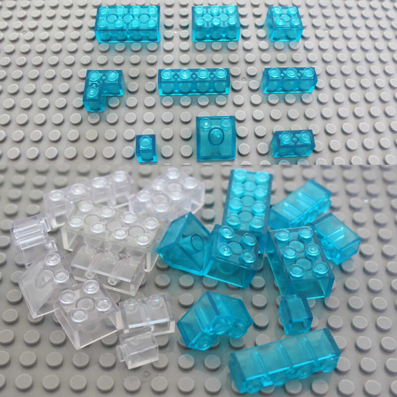 DIY Classic Building Blocks Ibinahagi ng Transparent Blue Clear Figures ...