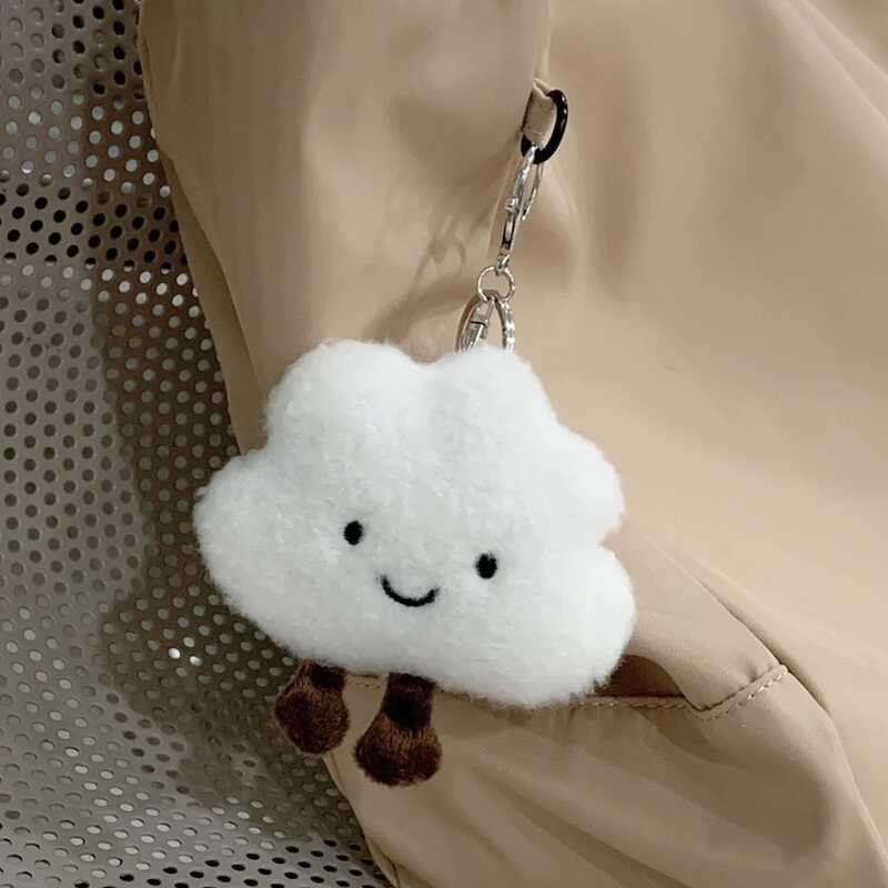 Ins Cute Plush White Cloud Pendant Girl Heart Student Book Hanging ...