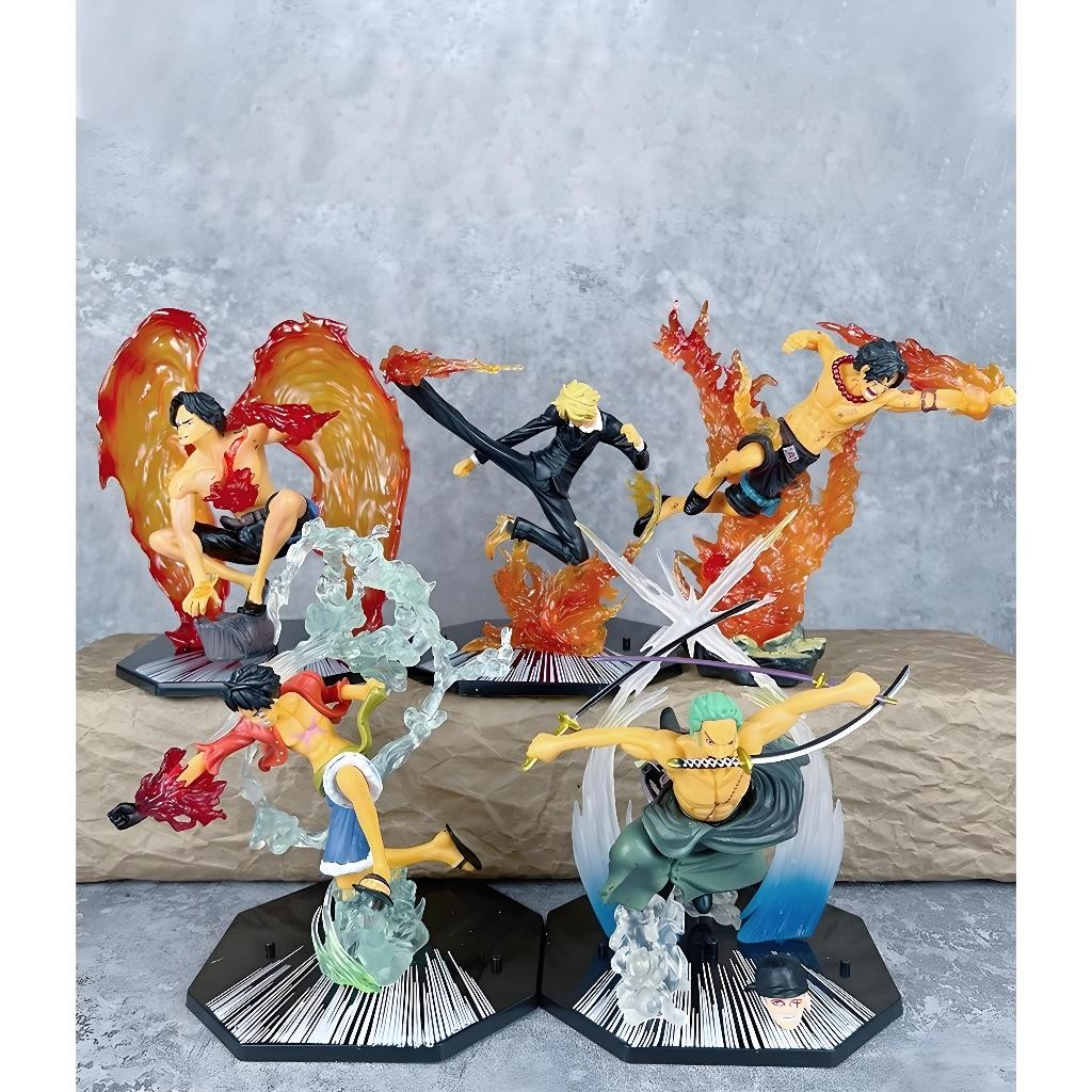 18cm One Piece Portgas D Ace Battle Fire Action Figures Toys Japan ...