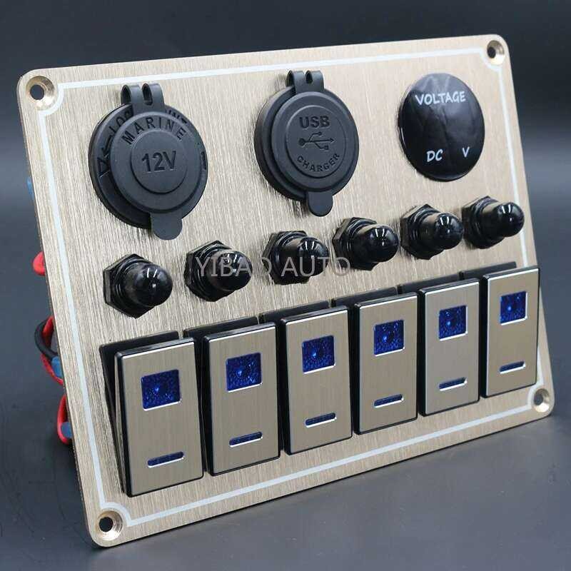LY Watertight Metal Rocker Toggle Switch Panel Usb Control For Car ...