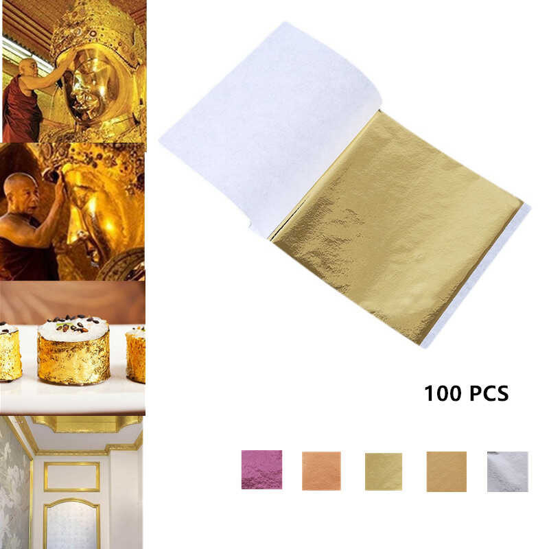 Gold Leaf Edible Gold Foil Sheets para sa Cake Decoration Facial Mask ...