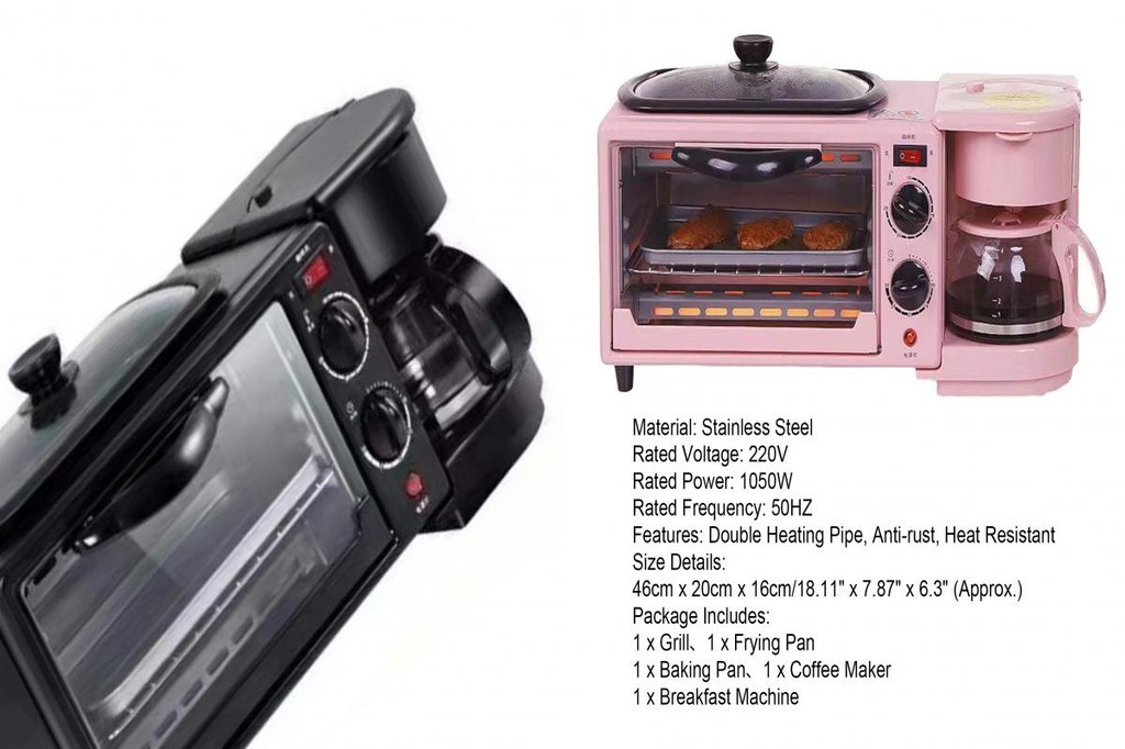 【Ready stock】 1 Set Electric Breakfast Machine 3-in-1 Safe 220V Double ...