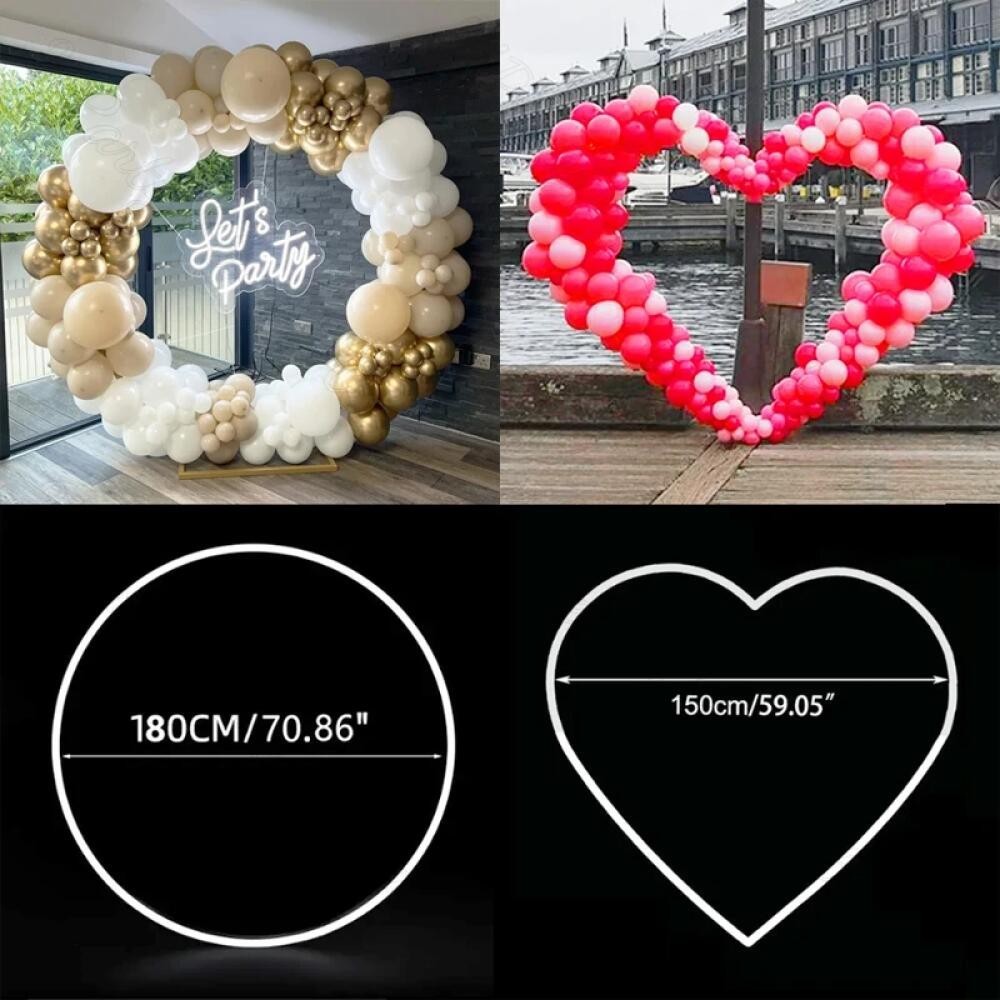 5 Size Balloon Hoop Stand PVC Heart Shaped Circle Balloon Arch Stand ...