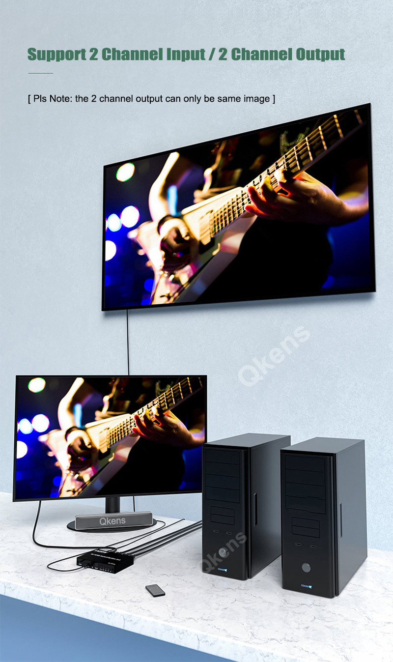 4K 60hz 2x2 HDMI Switch Splitter Dual Display Switcher with Audio ...