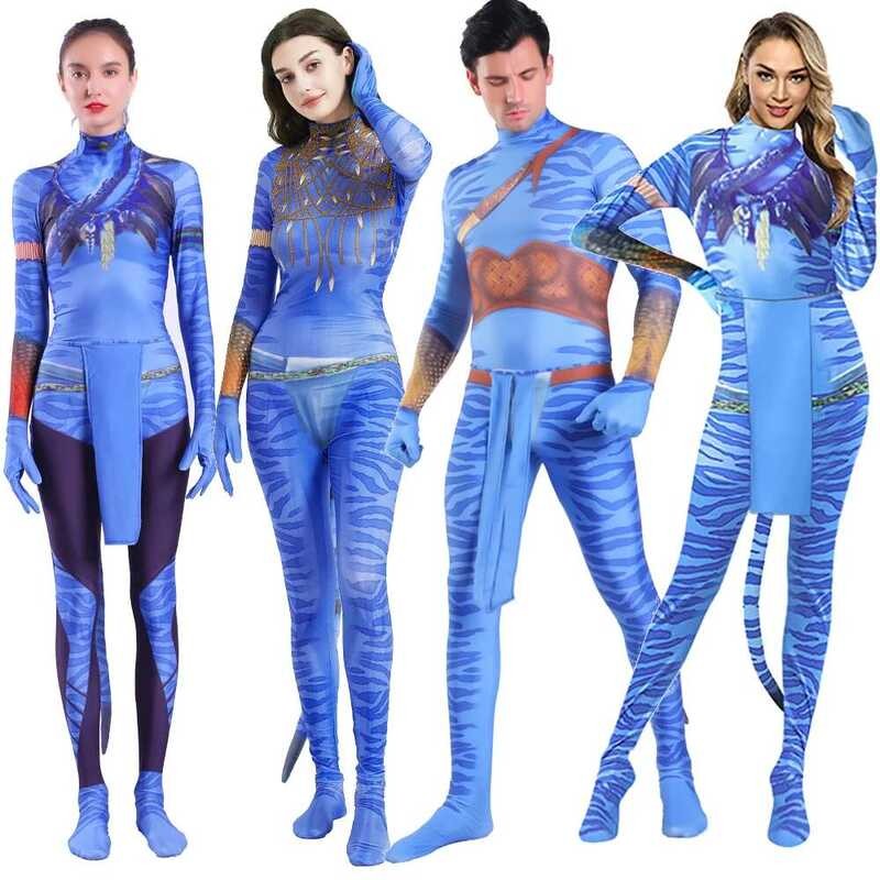 LY Avatar Costume Cosplay Women And Men Couple Family Girl Bobysuit ...