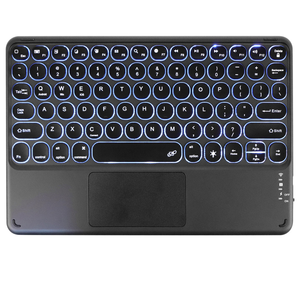 CHUYI 10 Inches Wireless Bluetooth Keyboard With Touchpad Round Keycap ...