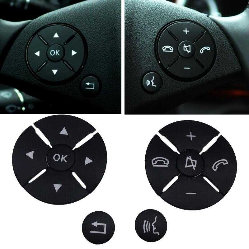 §≌ Steering Interior Wheel Black Button Switch Trim Cover Sticker Para ...