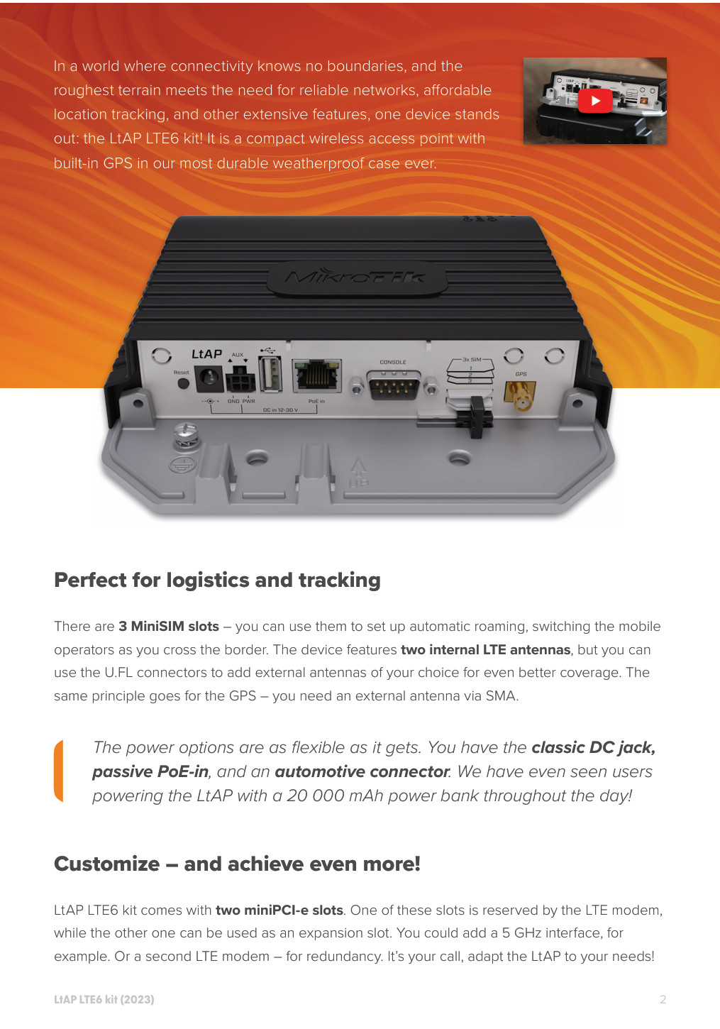 MikroTik LtAP LTE6 Kit (2023) - LTE Access Point w/ GPS, (3) Sim slots ...