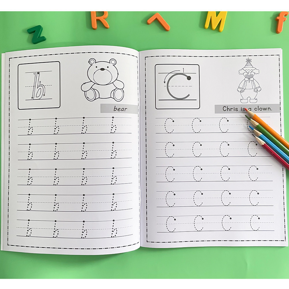 52Pages Trace Letters Alphabet Copybook for Kids Baby Preschool 26 ...
