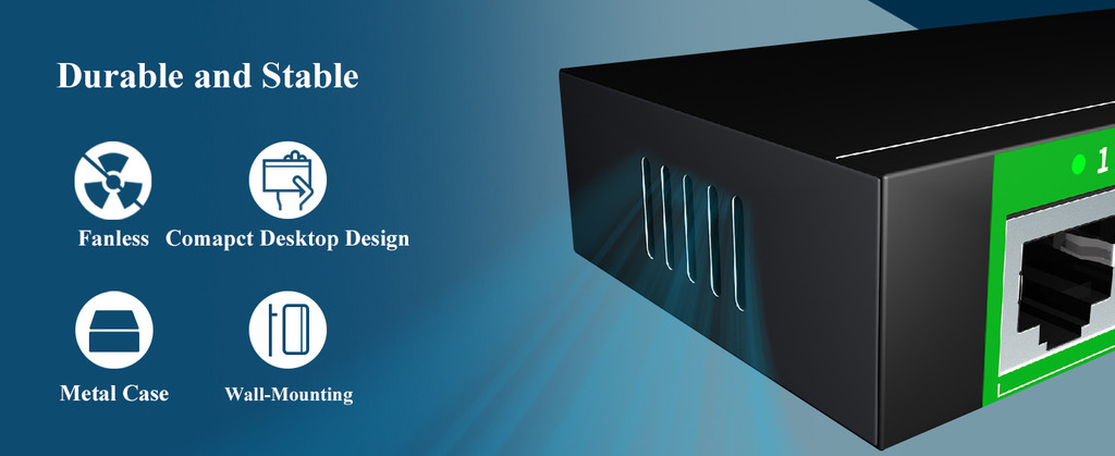 Gigabit Ethernet Switch 4 Port Network Switch 48V POE-IN Network ...