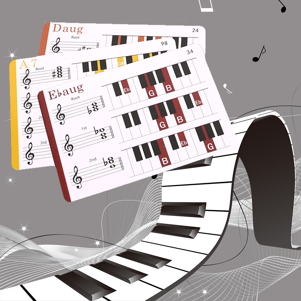 Flash Cards for 120 Chords with Piano Chords Chart Fun Educational ...