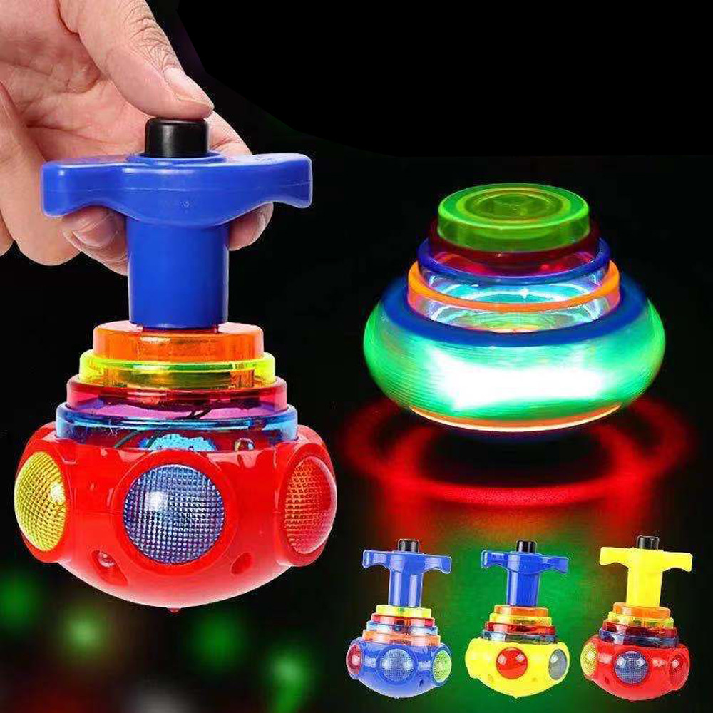 Music Rotating Gyro Led Flashing Spinn-ing Top Kid Gyro Light Up Toy ...