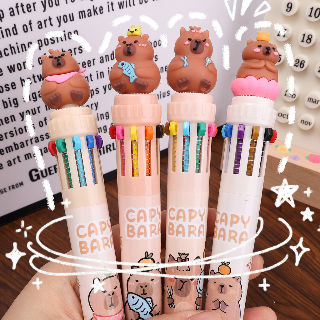 Cartoon Capybara 10 Colors Ballpoint Pen Student Stationery Gifts ...