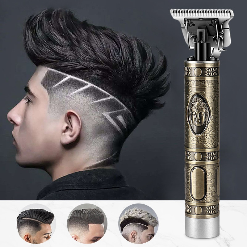 Professional T9 USB Rechargeable Hair Clipper Electric Haircut Multi ...