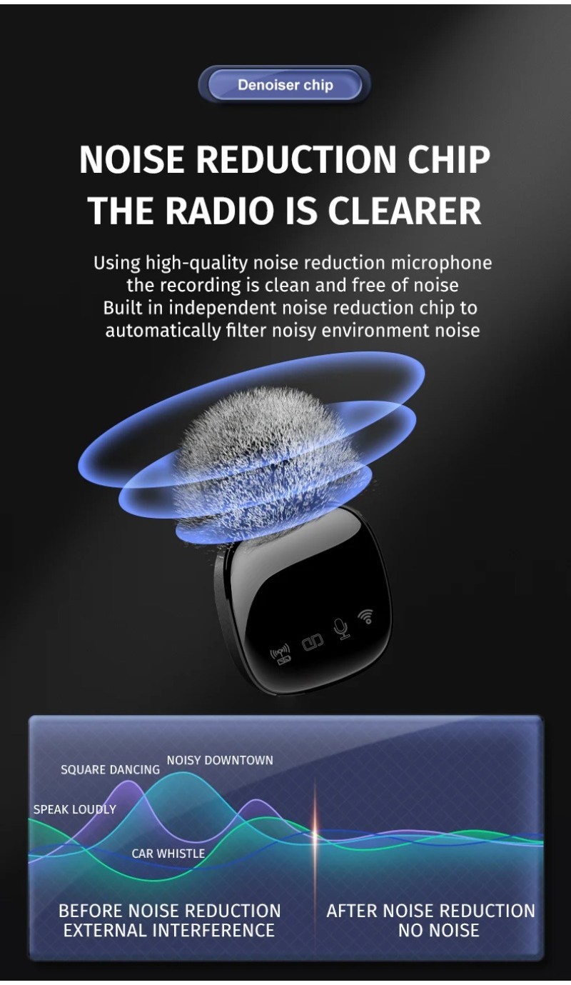 R8 Wireless Lavalier Microphone Portable Audio Video Recording Mini Mic ...