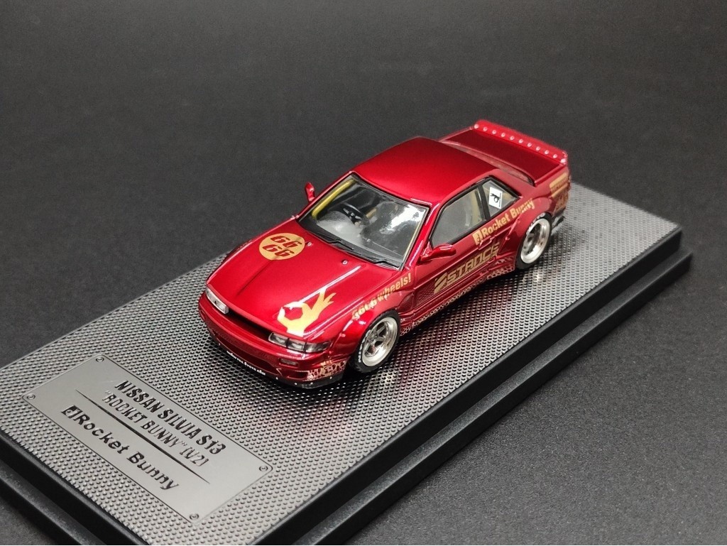 INNO 1/64 SIIA S13 V2 Rocket Rabbit PANDEM Metal Red Alloy Car Model ...