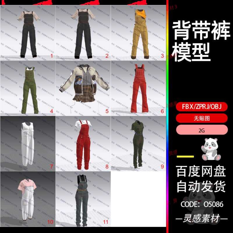 MD workwear overalls jumpsuit jacket 3D model zprj clothing file obj ...