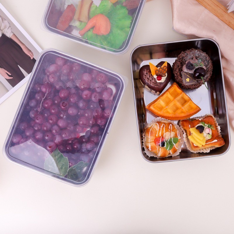 Stainless Steel Preservation Box with Lid - Sealed Vegetables Fruits ...