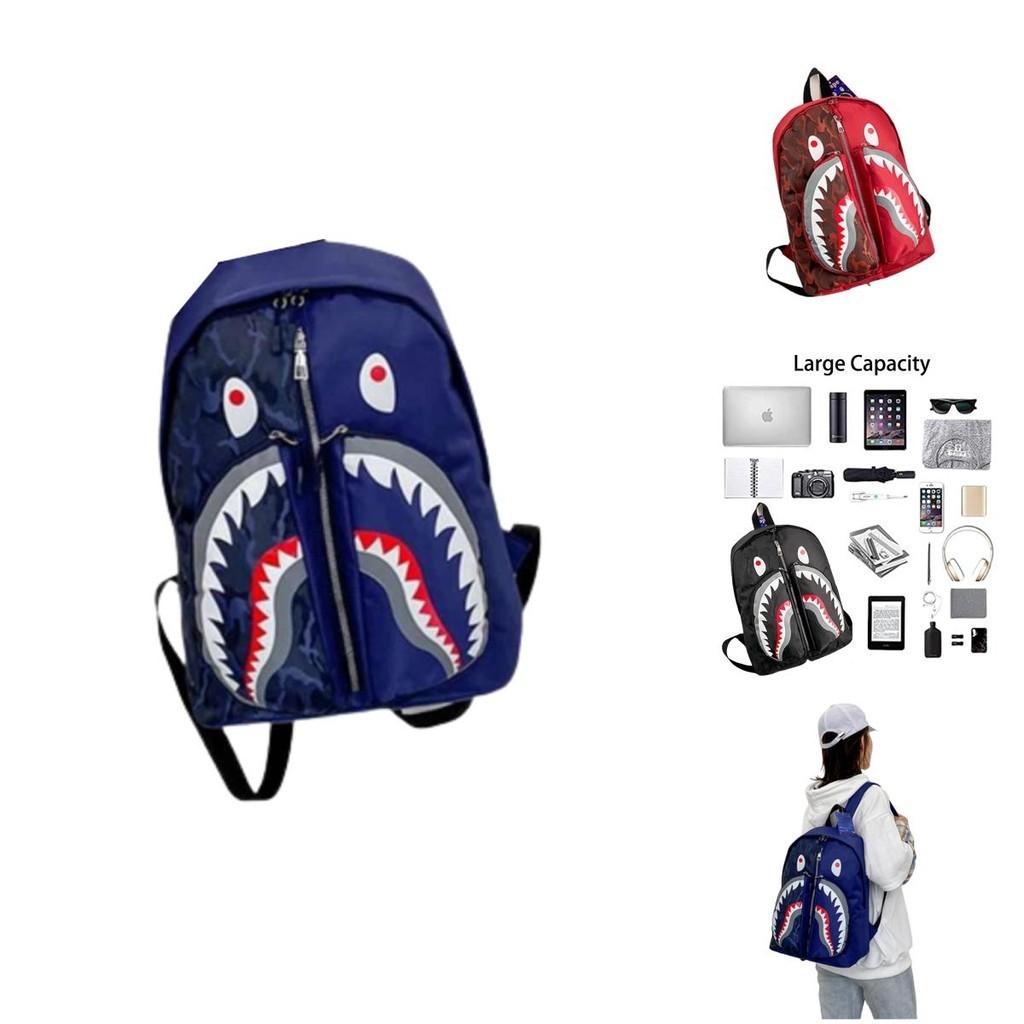 Double-layered Bape Backpack Ideal For Teenagers Young Adults | Shopee ...