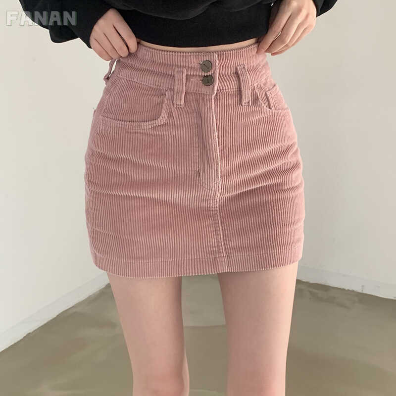Maliit Na Pink Sheath Skirt Para Sa Mga Kababaihan Ng Mataas Na Waist ...