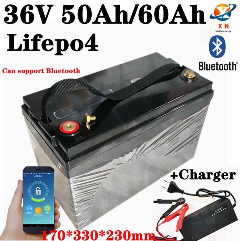 Waterproof 36V 60Ah Lifepo4 36V 50Ah Lithium Battery With BMS For 1500W ...