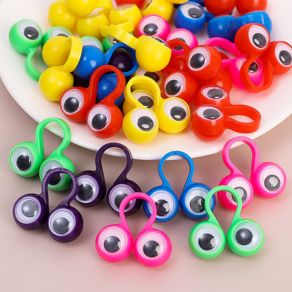 Random Colors Creative Wiggly Eye Finger Puppets Set Eye on Rings ...