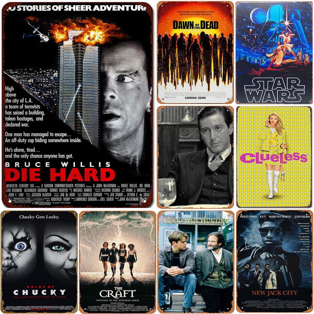 Die Hard Dawn of the Dead Metal Tin Signs Movie Posters Plate Wall ...