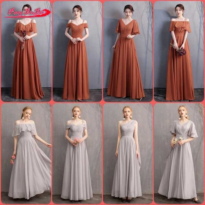 & Pang Dudu Elegante Damit Para Sa Night Party Burnt Orange Chiffon ...