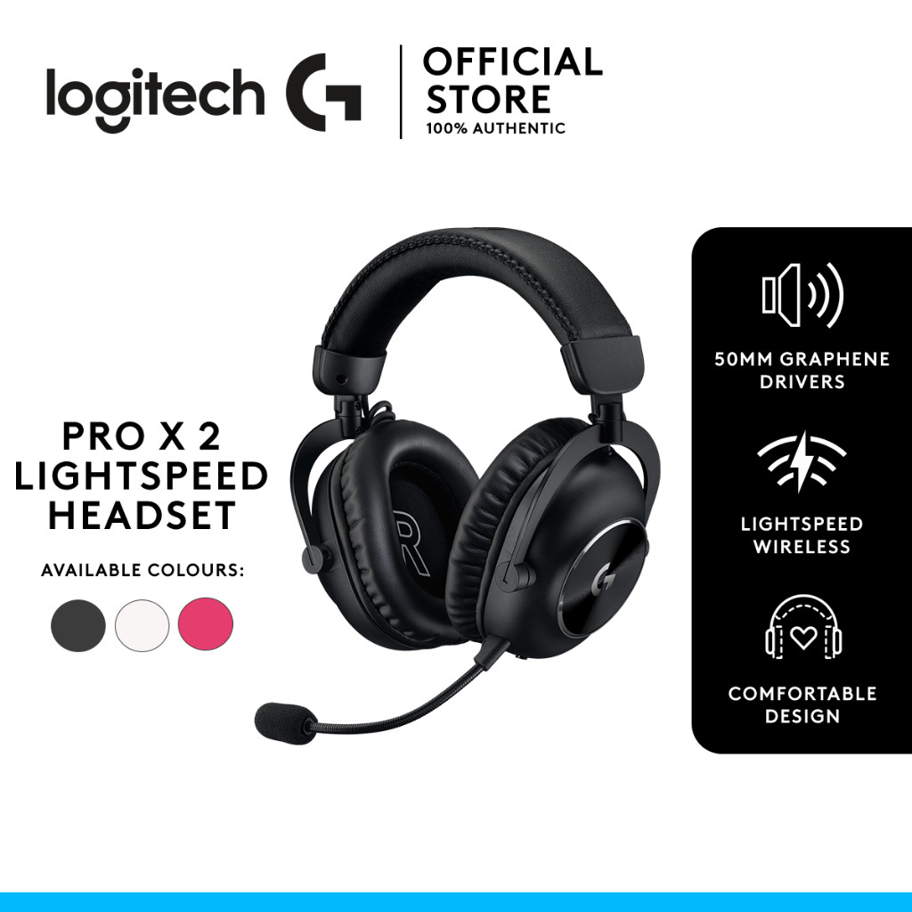 Logitech Gaming Headset Pro X 2 Lightspeed Multiple Connection Over Ear ...