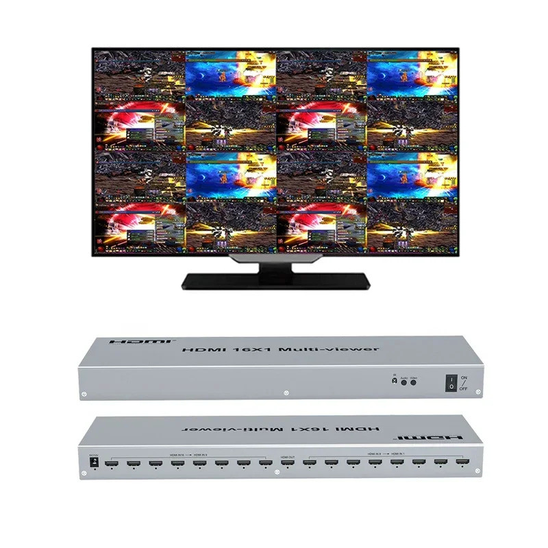 16x1 Multiviewer 1080p HDMI Quad Screen Multi-viewer Splitter 16 in 1 ...