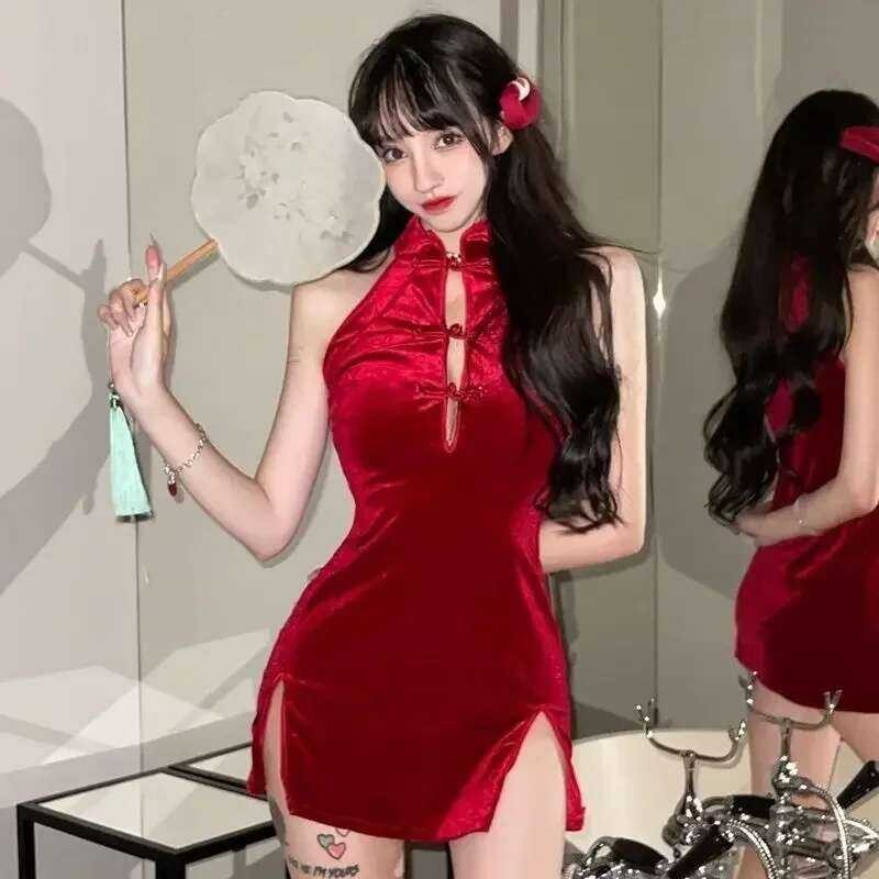 LY Mini Slim Split Chinese Dress Vintage Chinese Traditional Qipao ...