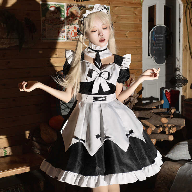 Soft Girl Cosplay Maid Dress Pure And Cute Black And White Classic Maid ...