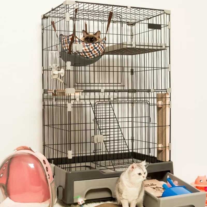 Pawsmart Heavy Duty 3 LAYER ALL IN ONE cat cage with build in Cat ...