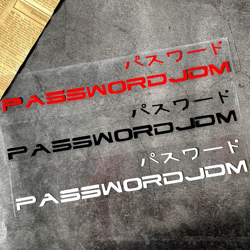 PASSWORD JDM Car Sticker Reflective Japanese Fuel Tank Scratch ...