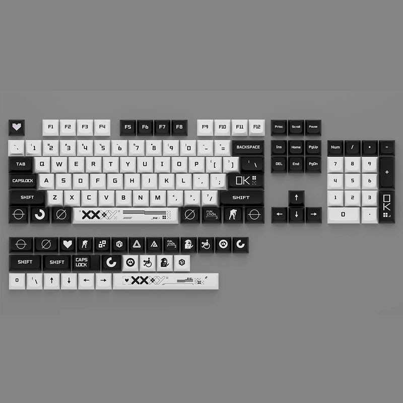 CSGO Printstream Pudding Keycaps Black White 132 Keys XDA Profile PBT ...