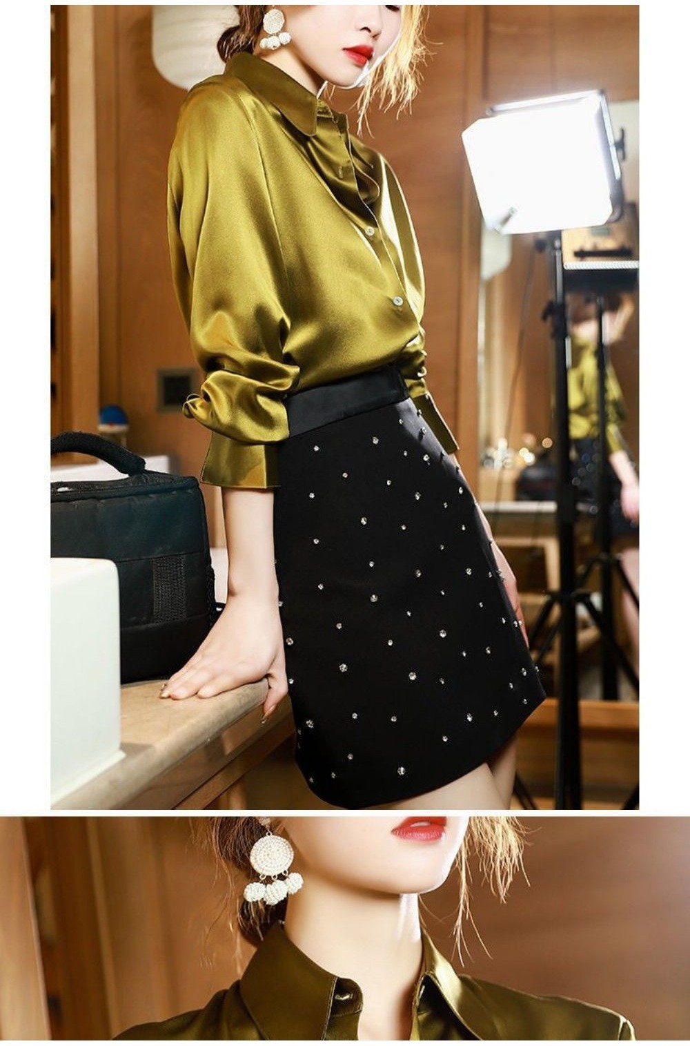 {shipped From Manila Cod} S 3xl Satin Blouse For Women Elegant Silk