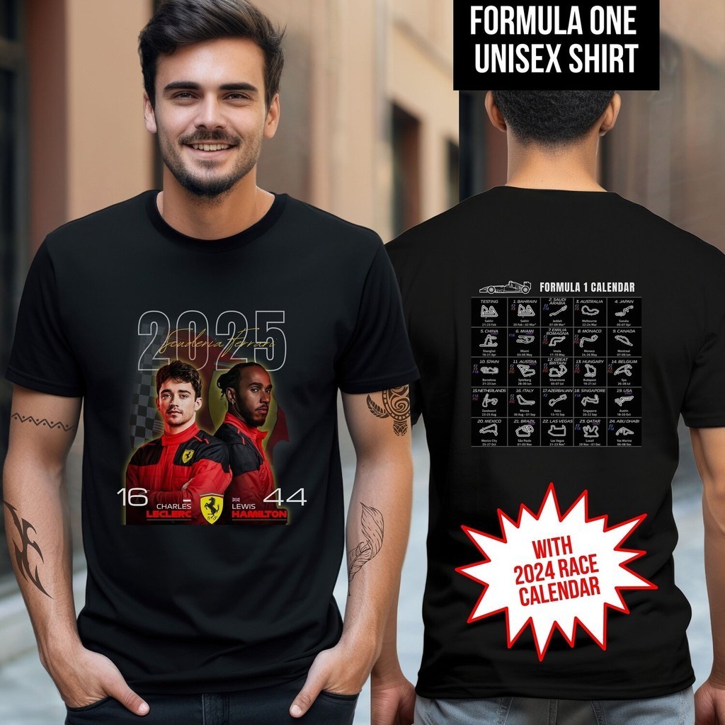 Charles and Lewis bootleg shirt, f1 2024, Formula 1 merch, f1 calendar ...