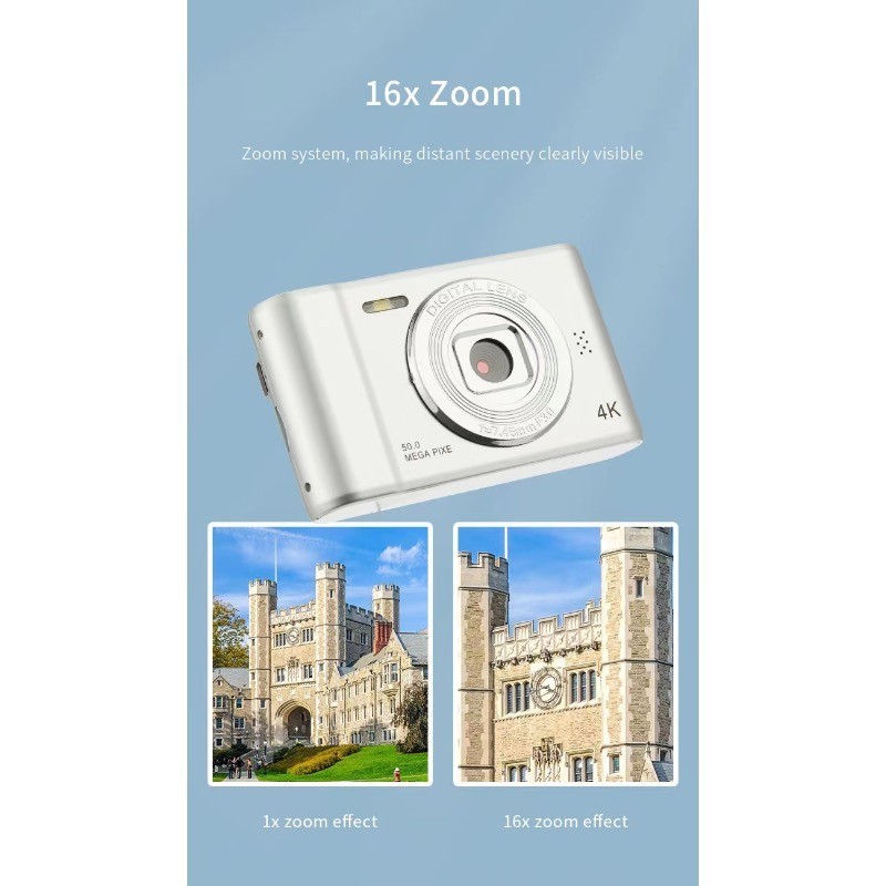 I5 4K HD Digital Camera 50MP Million Pixel 16x Zoom 2.4 Inches ...