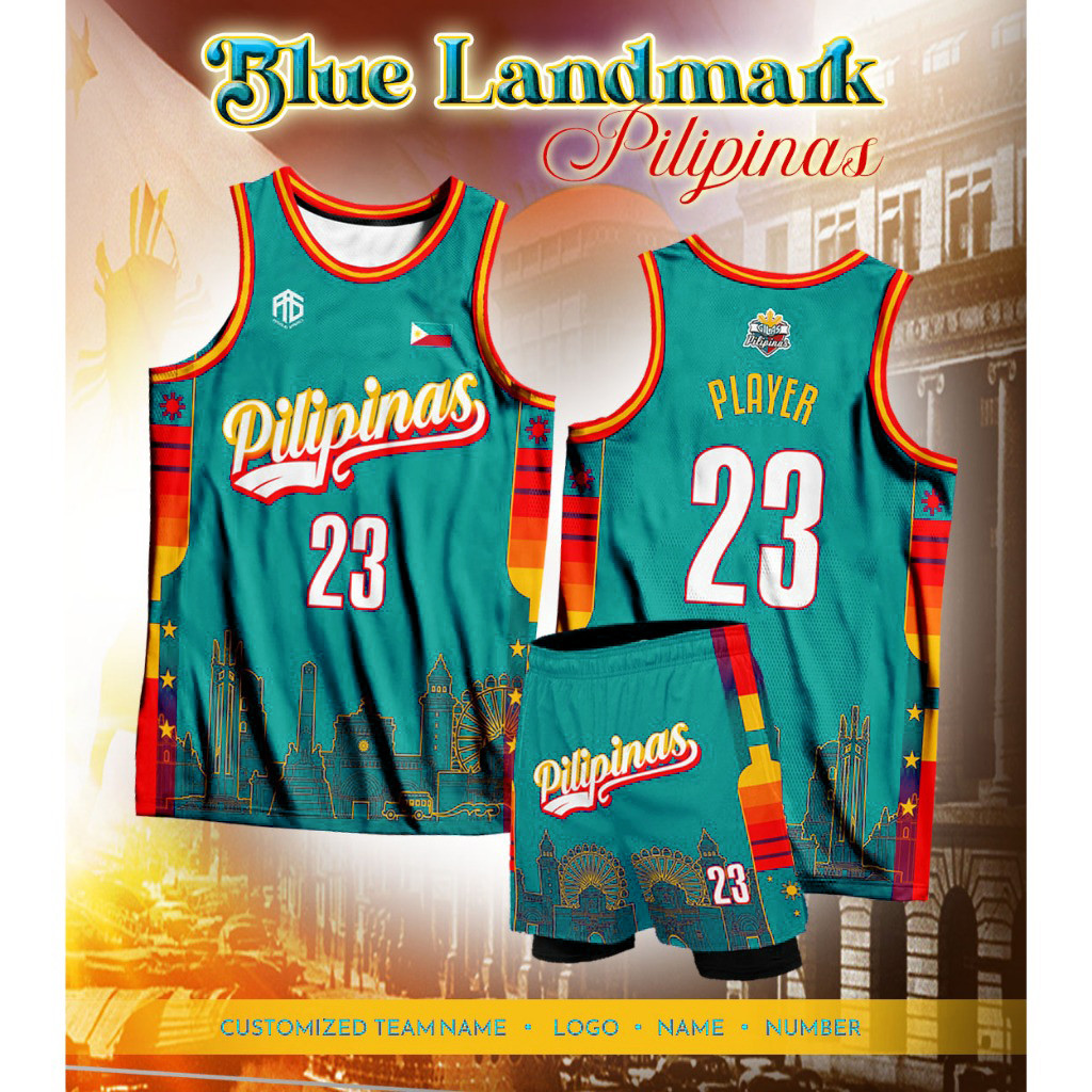 【Free Custom Name & Number】BLUE LANDMARK PILIPINAS ROUND NECK ...