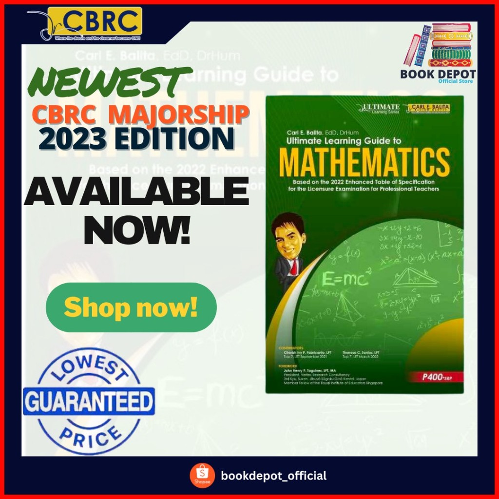 Ready Stock] CBRC New MATHEMATICS Majorship Books (2023 Edition) LET ...