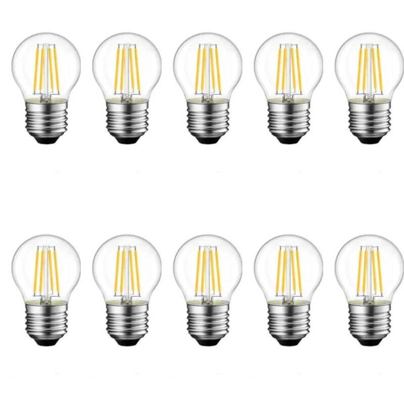 10X LED Edison Filament Light Bulbs Golden G45 Dimmable E27 E14 4W 8W ...